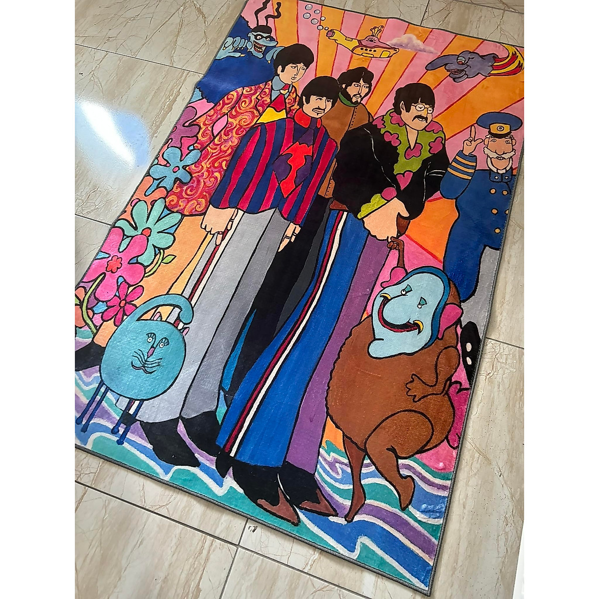 Beatles Rug, Beatles Fan Rug, Teen Room Rug, Living Room, Non-Slip Rug, Office Rug, Printed Rug, Cool Rug D639.5 (47”x70”)=120x180cm