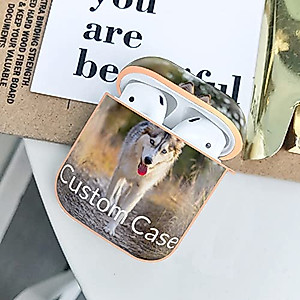 Custom Case for Apple AirPod - Personalized Case Compatible with AirPods 1 & 2 with Keychain, Custom Your Photo/Text/Name, Shock Absorption, Personalized Gift for Men and Women