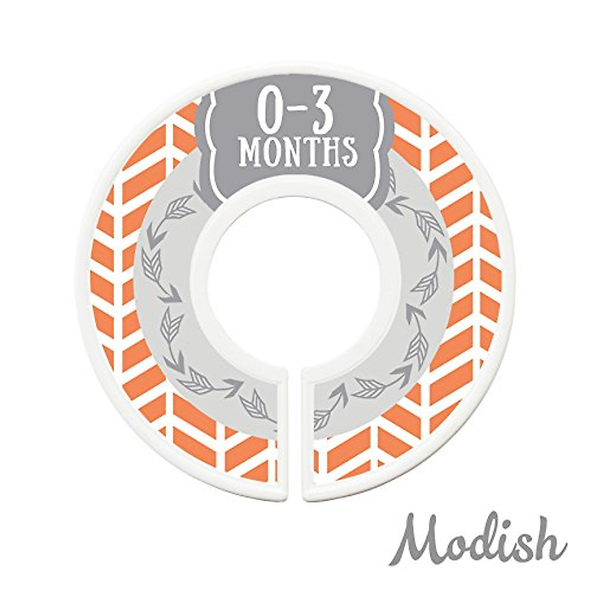 Modish Labels Baby Clothes Size Dividers, Baby Closet Organizers, Size Dividers, Baby Closet Organizers, Closet Dividers, Clothes Organizer, Boy, Woodland, Arrows, Tribal, Orange, Grey, Gray (Baby)