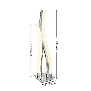 KARMIQI LED Table Lamps for Bedroom, Modern Bedside Lamp, Contemporary Arc Desk Lamp Nightstand Lamps for Living Room Guest Room