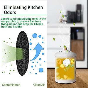 LXIANGN 6.7inch Kitchen Charcoal Filters Compost Bin Replacement Carbon Filter Round for Trash Cans, Compost Buckets, Countertop and Recycle Bins (10 Pack)