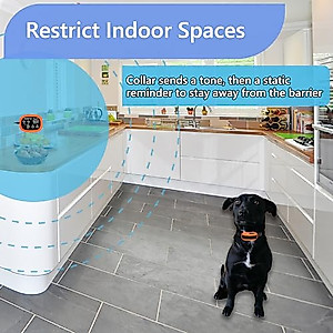 UltraCrab Indoor Pet Barrier for Dogs,Wireless Indoor Electric Fence,Pet Gate, Keeps Areas Off Limits,Dog Home Proofing, Waterproof/Rechargeable/Beep/Static Training Collar,Orange Kit