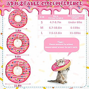 libfrnt Cat Cone Collar Soft, Cute Cat Donut Collar Adjustable Cat Recovery Collar Comfortable Elizabethan Cones to Stop Licking Anti-Bite Neck Cone for Cats Kittens Small Dogs After Surgery