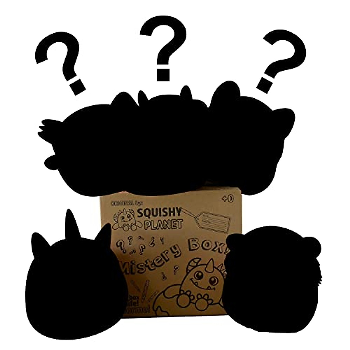 SQUISHY PLANET - 8" Plush Pillow - 5 Pack in Super Mystery Box (+ Pack Crayons) - Decorative Pillows for Bed, Sofá or Chair Cute Plushies Jumbo - Great Gift!