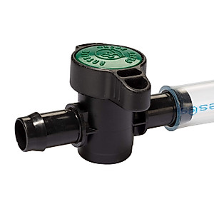 The Original Safety Siphon 3/4 Inch Barbed Shut Off Valve - Simple On and Off Operation w/O-rings to Prevent Leaking - Splice in Line for Easy Flow Control - Constructed from Wear-Resistant Plastic
