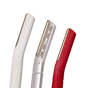 Kiss New York Eyebrow Razor Trimmer Facial Hair Shaper Remover, Multipurpose Exfoliating Dermaplaning Dermaplane Shaving Tools for Men & Women 3 Count