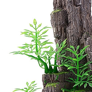 Saim Aquarium Decorations - Mountain View Stone Ornament Artificial Tree Rock Cave Mountain Landscape Fish Tank Decoration