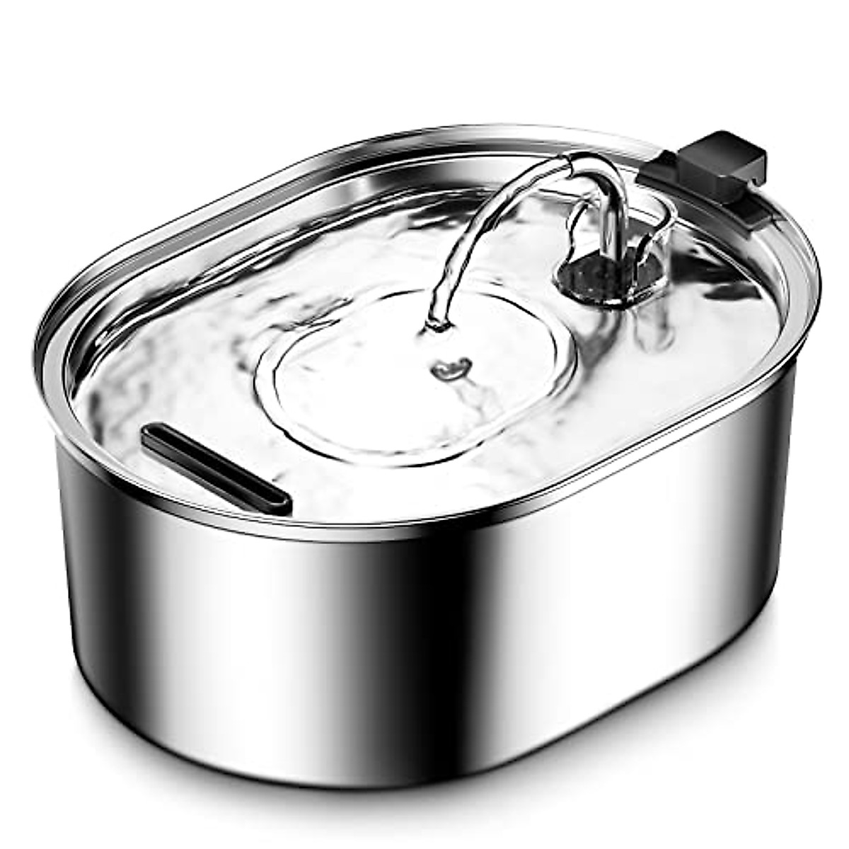 Cat Water Fountain Stainless Steel - Water Fountain for Cats Inside with Ultra-Quiet Pump, 3.2L/108oz Cat Fountains for Drinking, Automatic Cat Fountain Water Bowl for Multiple Pets