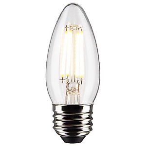 Satco S21837 5.5 Watt B11 LED Bulb, Clear, Medium Base, 2700K, 500 Lumens, 120 Volt, 2- Pack