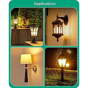 EDISHINE Dusk to Dawn Bug Light Bulbs Outdoor, 2000K Amber Glow Outdoor LED Light Bulb, Automatic On/Off, Yellow Light Bulb, 600LM, 9W(60W Equivalent), E26 Base, 4 Pack, UL Listed