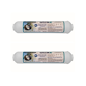 PureT IL-10W-C-EZ, 10"x2" (1/4" EZ Connect) Inline Post GAC Carbon Filter - NSF Certified - Reverse Osmosis Water Filter, Lifetime of 1 Year or 1,500 Gallons (2 Pack)