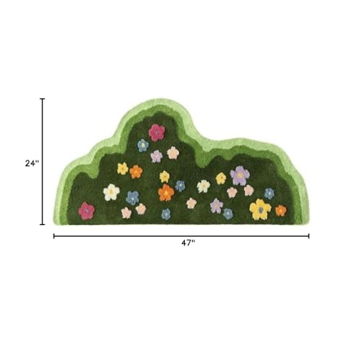 YYINYXY Moss Carpet for Bedroom 3D Irregular Green Aesthetic Bed Rug Living Room Cute Floral Sofa Rug Microfiber Fleece Carpet Home Decor (24x47 Inches)