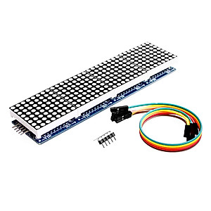 Onyehn 2pcs MAX7219 Dot Matrix Module(Red Light) 4 in 1 Display for Arduino Microcontroller with 5Pin Line(Christmas Decoration DIY Letters Electronic Display)