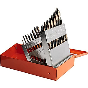 KnKut 21 Piece Mechanics Length Step Point Drill Bit Set 1/16"-3/8" by 64ths