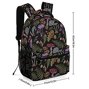 Aparajita Wild Forest Mushrooms School Backpack Gifts Fashion Travel Laptop Backpack for Men Women Teenagers Children