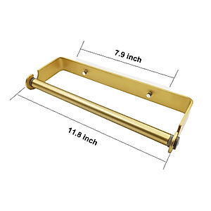 TeenGo Paper Towel Holder Under Cabinet, No Drilling & Wall Mount with 2 Self Adhesives for Kitchen(Golden)