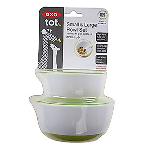 OXO Tot Small & Large Bowl Set with Snap On Lids - Green