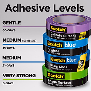 ScotchBlue Original Multi-Surface Painter's Tape, 0.70 Inches x 60 Yards, 1 Roll, Blue, Paint Tape Protects Surfaces and Removes Easily, Multi-Surface Painting Tape for Indoor and Outdoor Use
