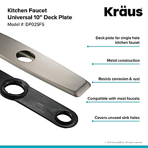 Kraus DP02SFS, Kitchen Faucet Deck Plate, Spot Free Stainless Steel
