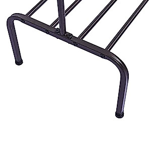 BOFENG Metal Garment Rack Heavy Duty Clothes Stand Rack With Top Rod and Lower Storage Shelf Industrial Clothes Rack for Indoor Bedroom (Brown)