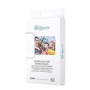 Lifeprint 40 Pack of Film for Lifeprint Augmented Reality Photo and Video Printer. 3x4.5 Zero Ink Sticky Backed Film