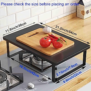 HJJKKH Wood Stove Top Cover, Noodle Board Gas Stove Cover with 21.2"X11.8"X2.75", Portable Hot Plates Countertop Anti Skid Standing Bracket Protector for Gas Stove Top and Electric Stove Top