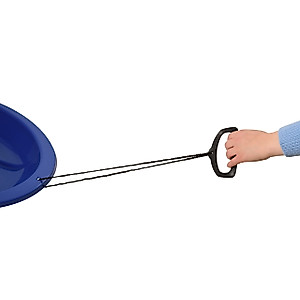 Superio Toboggan Snow Sled for Kids and Adults, 37" Plastic Sled with Pull Ropes (Blue)
