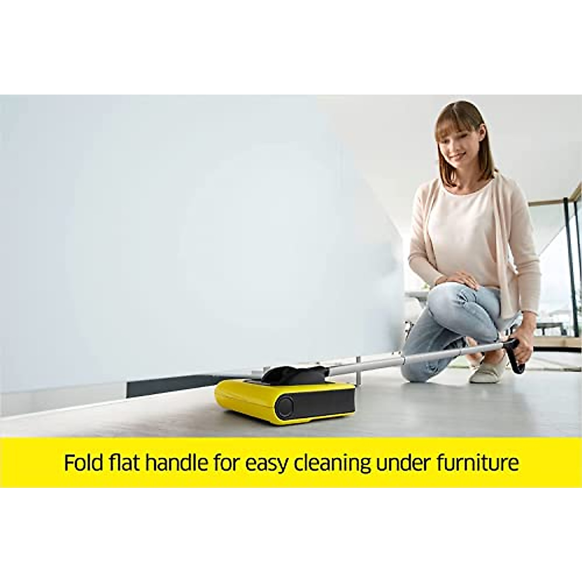 Karcher KB 5 Lightweight Multi-Surface Cordless Electric Floor Sweeper Broom - Ideal for Fur, Hair, Dirt, & Debris - 8.25" Cleaning Width, 30 Minute Runtime
