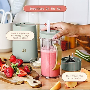 Beautiful- Personal Blender Set with 12 Pieces, 240 W, (Sage Green) by Drew Barrymore