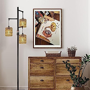 3 Pack Rattan Lamp Shade Small Boho Shades Replacement - Pendant Sconce Shade Ceiling Fan Light Covers Cylinder Woven Lampshade for Floor Lamps Pendant Light Chandelier Wall Sconces Light Fixture