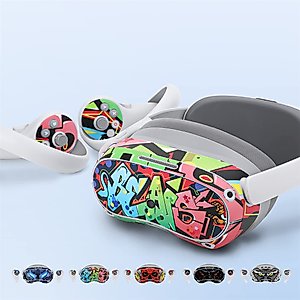for PICO 4 VR Glasses Handle Skin Funny Decal, 3D Sticker Game Accessories Film Protective Skin (Street Culture)