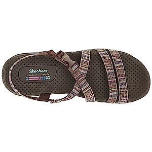 Skechers Women's Reggae-Bold Ambition Sport Sandal, Chocolate Multi, 7.5