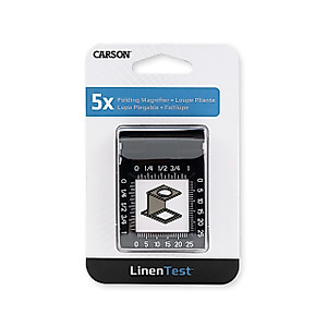 Carson LinenTest 5x30mm Folding Loupe Magnifier , Black