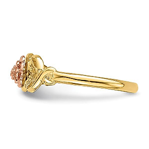 IceCarats 14K Two Tone Gold Rose Flower Ring Size 7