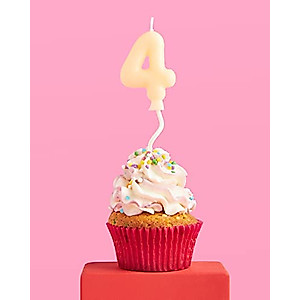 xo, Fetti #4 Orange Birthday Candle - 1 Piece | Birthday Supplies, Fourth Birthday Party Favors, 4th, 14th, 24th, 34th, 40th