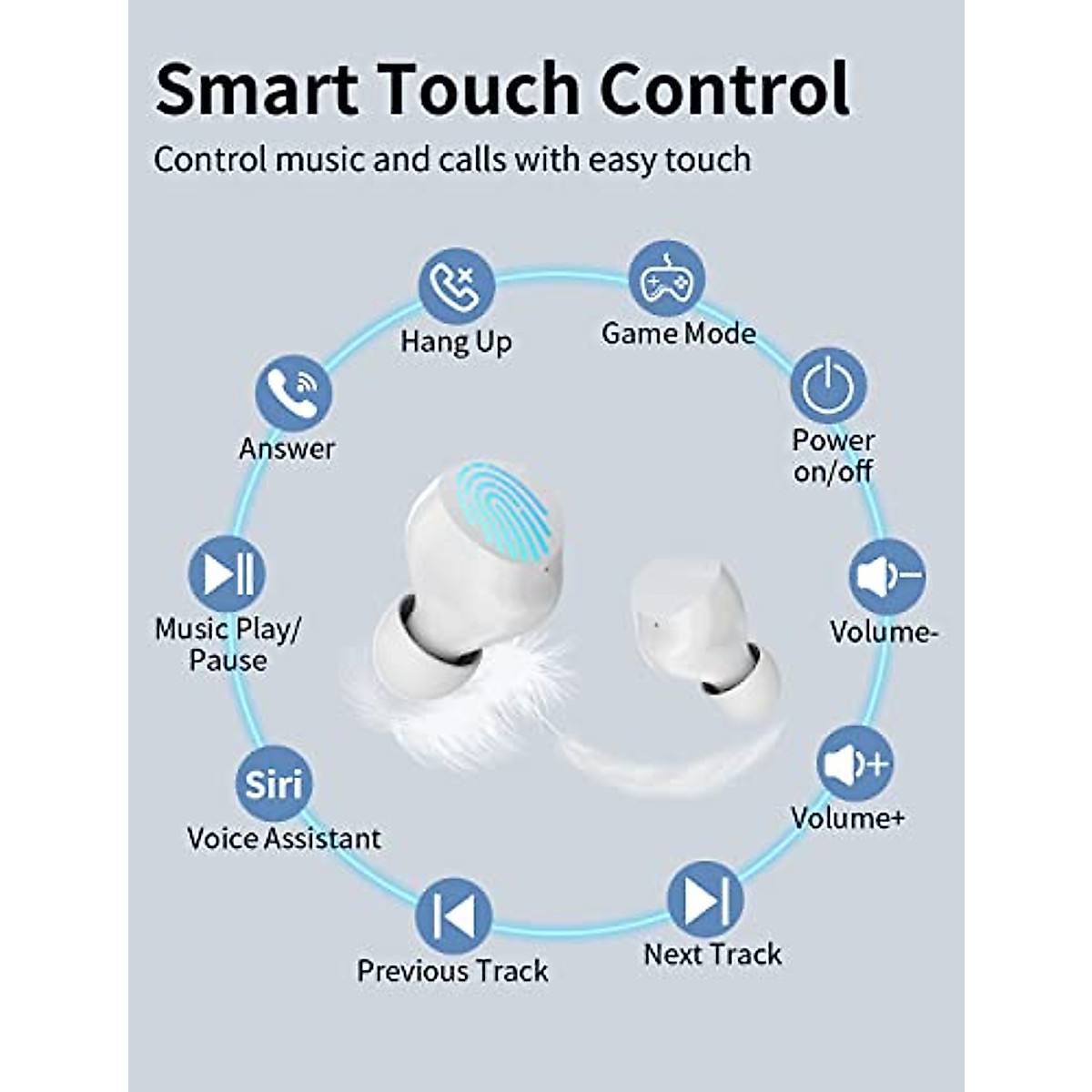 Wireless Earbuds for Kids, Wireless Headphones with Cute Panda Charging Case with Mic, Noise Cancelling,Typ-C Charging, 3D Stereo Waterproof Bluetooth ear buds for Sport & Outwork,3 x ear caps(S,M,L)