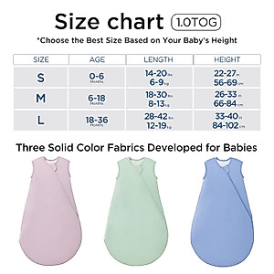 Duomiaomiao Rayon Made from Bamboo, Baby Sleep Sack Buttery Soft 1.0 TOG Baby Wearable Blanket Four Seasons