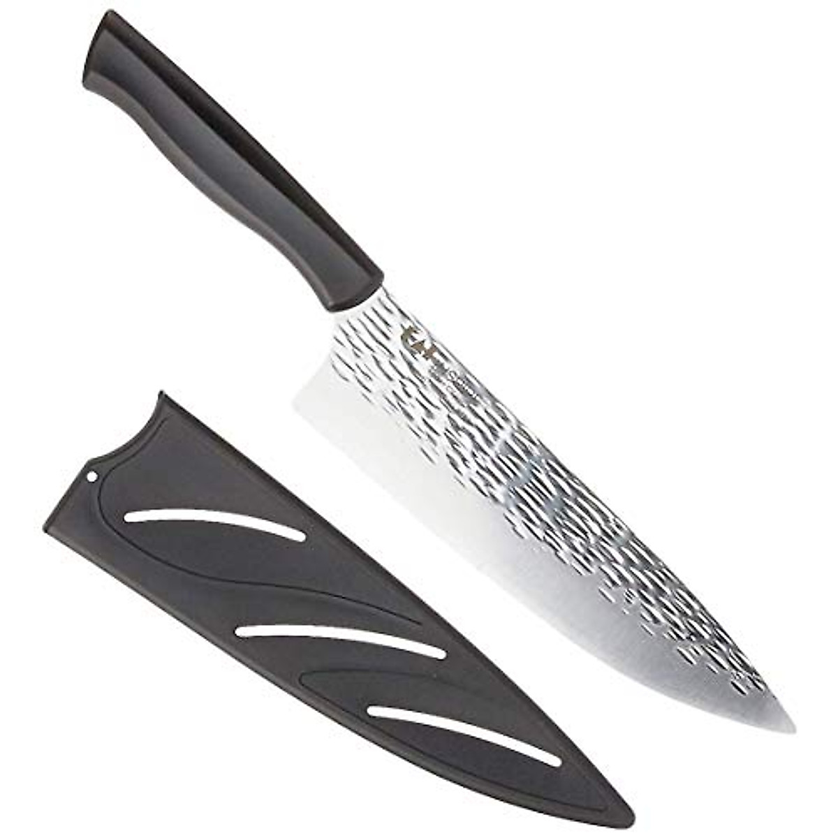Kai 8-Inch Inspire Chef Knife, 8 Inch Blade with Sheath, , Black/Silver