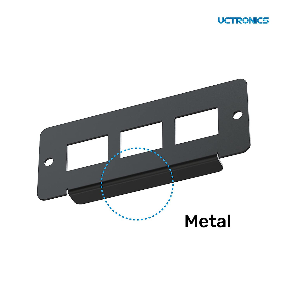 UCTRONICS 3-Slots I/O Panel for Keystone Jacks, Compatible with Front-Removable Raspberry Pi 1U Rackmount, 2 Pack