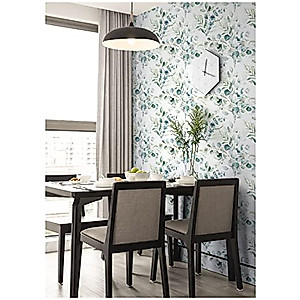 Floralplus Peel and Stick Wallpaper Boho Eucalyptus Leaf Wallpaper Removable Wallpaper Peel and Stick Floral Stick On Wallpaper for Bedroom Home Decor 17.7x118in