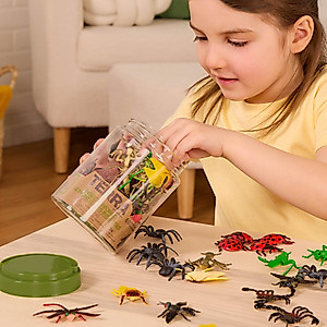 Terra by Battat – Toy Bugs & Insects Tube – 60 Mini Figures in 12 Realistic Designs – Toy Ants, Scorpions, Dragonflies & More – Creepy Crawlies in Storage Tube – Insect World – 3 Years +