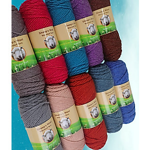 3-Pack Sheep Wool Worsted Yarn for Knitting and Crocheting 300 Grams of Lamb Sheep's Wool