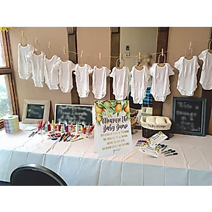 How Big is Mommys Belly Game, Measure Mommy's Belly Sign(Sign 8x10 Inch), Orange Theme Baby Shower Games, Baby Showers Decorations, 1 Standing Sign + 50 Guessing Cards(bump48)