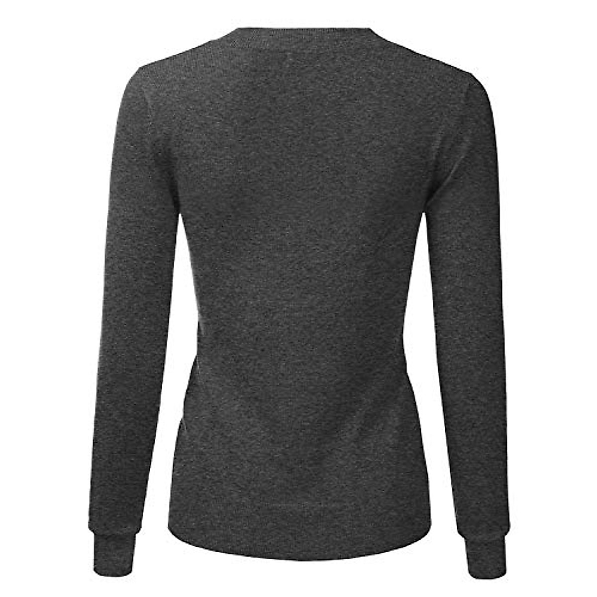 LALABEE Women's V-Neck Long Sleeve Soft Basic Pullover Knit Sweater CHARCOALGRAY L