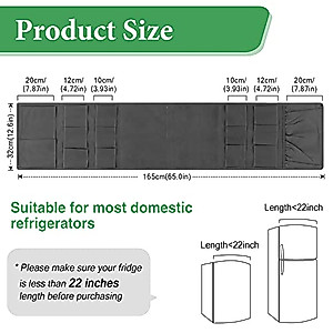 Extended Mini Fridge Caddy Organizer, Mini Refrigerator Caddy Organizer Storage Bag, Dorm and Office Over the Fridge Caddy Organizer for Flatware, Utensils, Kitchen Tools and Paper Goods