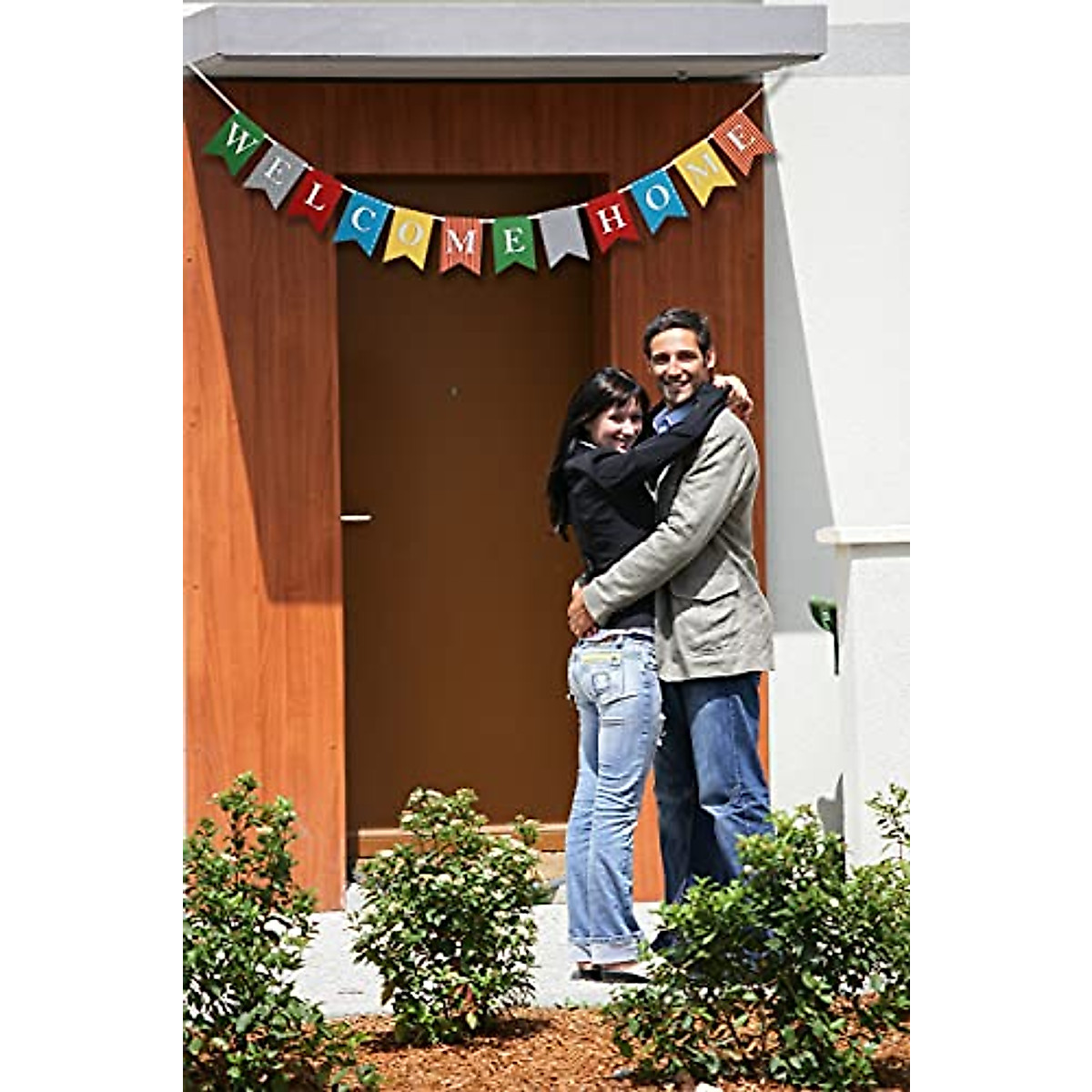 Welcome Home Banner Premium Felt Bunting Laser 54 inches wide - Party Colors