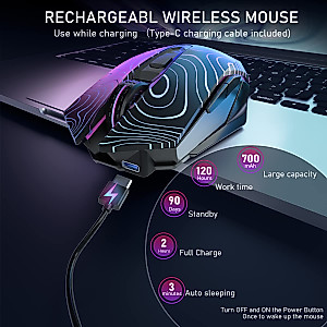 SOLAKAKA Low Profile Mechanical Keyboard Wireless Gaming Keyboard and Wireless Mouse
