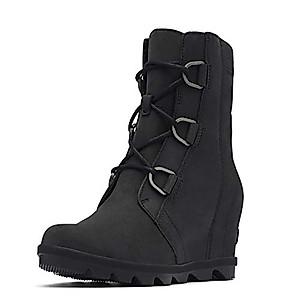 Sorel Women's Joan of Arctic Wedge II Boot - Light Rain - Waterproof - Black - Size 10
