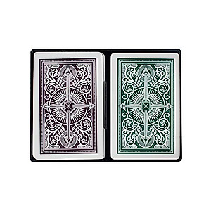 KEM Playing Cards Arrow Green and Brown, Bridge Size- Standard Index Playing Cards (Pack of 2) (1020681)