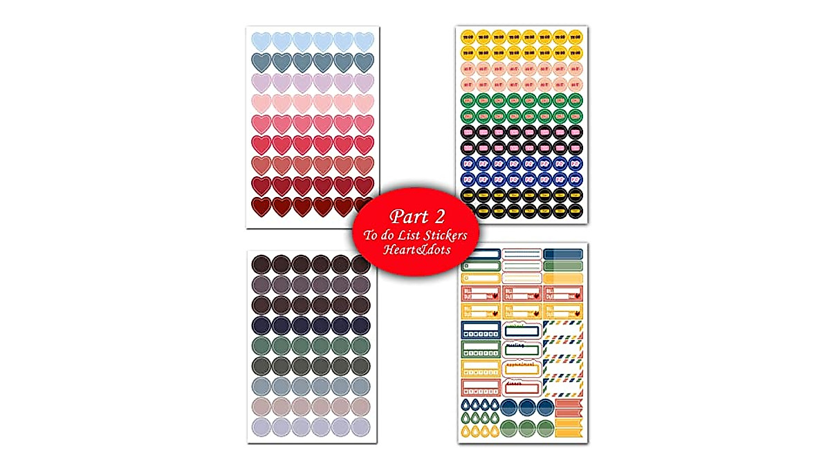 Deselen Happy Planner Stickers Set - 725 Vibrant Planner Accessories